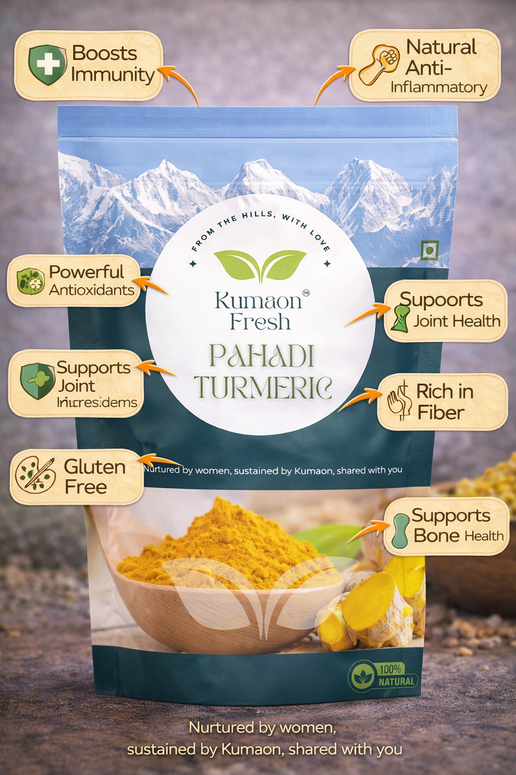Pahadi Turmeric - 500gm – Kumaon Fresh